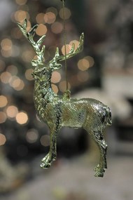 LUX zlatá závěsná vánoční ozdoba jelen 15cm