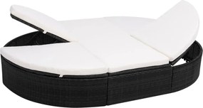 vidaXL Zahradní postel s poduškou polyratan [48127] Barva: Černá