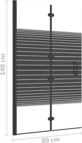 Skládací sprchový kout ESG 80 x 140 cm černý 150740