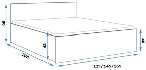 Expedo Postel SANTOS + kovový rošt + matrace ZDARMA, 120x200, dub kraft