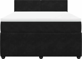Box spring postel s matrací černá 160x200 cm samet 3290078