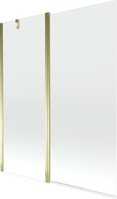 Mexen Flip, vanová zástěna 1-křídlová 140 x 150 cm, otočné křídlo, 6 mm čiré sklo, zlatý profil, 894-140-101-50-00