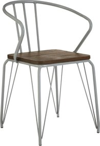 Šedá/v tmavě přírodní barvě jídelní židle z jilmového dřeva District – Premier Housewares