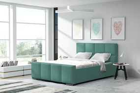 Eka Čalouněná postel Passion - Kronos 180x200 cm Barva látky: Smaragdová (19), Úložný prostor: S dřevěným rámem úložného prostoru