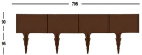 ARTPLAST BR01MA Umělý obrubník - plůtek BORDURE 795x185mm - hnědá