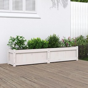Zahradní truhlík bílý 150 x 31 x 31 cm masivní borové dřevo - Default Title