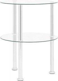 2patrový odkládací stolek průhledný 38 cm tvrzené sklo 322787