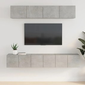 5dílný set TV skříněk betonově šedý kompozitní dřevo - Default Title