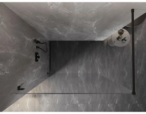 Mexen Lunar sprchová stěna levá 100 x 200 cm, 8mm čiré sklo, černá matná, 830-100-000-70-00-L