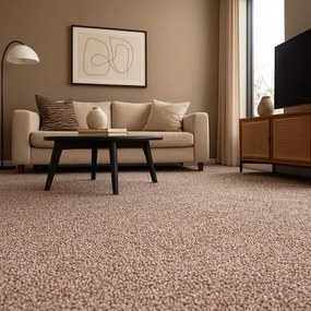 Spoltex, Metrážový koberec Leon 11344 Hnědý, na míru, šíře 3m,4m, hnědá, filc, chodba / předsíň