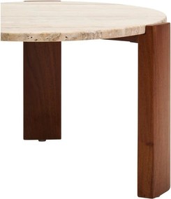 Hnědý/ve světle přírodní barvě kulatý konferenční stolek s mramorovou deskou ø 60 cm Palermo – Premier Housewares