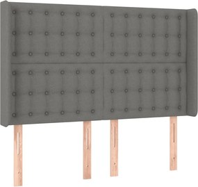 Box spring postel s matrací a LED tmavě šedá 140x200 cm textil 3138638