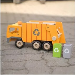 GOKI Popelářské auto Eko / Dřevěné auto / oranžová / od 3 let