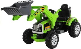 LEAN CARS Elektrický traktor s rypadlem zelený