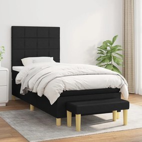 Box spring postel s matrací černá 90x190 cm textil 3137119