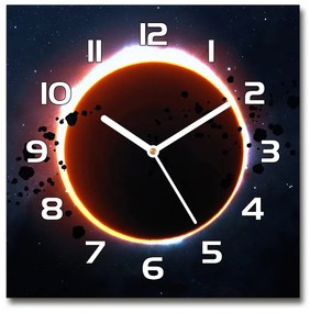 Wallmuralia Skleněné hodiny čtverec Zatmění slunce 30x30 cm