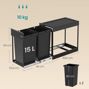 Koš na tříděný odpad Abes 30 l černý