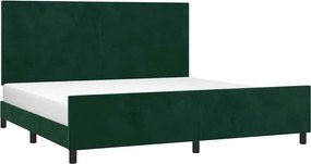 Rám postele bez matrace tmavě zelená 200 x 200 cm samet 3125656