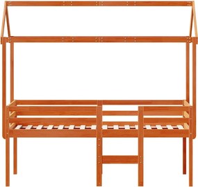 Patrová postel se střechou voskově hnědá 90 x 200 cm borovice 3282134