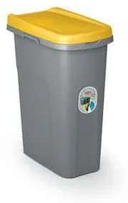 Manutan  Plastový odpadkový koš HOME ECOSYS na tříděný odpad, objem 25 l, žlutý
