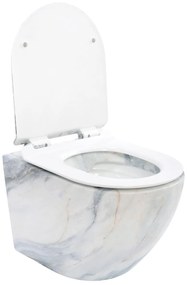 Závěsná WC mísa REA Carlo Slim Rimless imitace mramoru