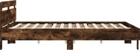Rám postele s čelem kouřový dub 160 x 200 cm kompozitní dřevo 3207410