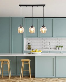 Černo-hnědý závěsný lustr Aspa pro žárovku 3x E27  - Candellux