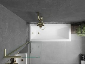 Mexen Next L, 1-křídlová vanová zástěna 50 x 150 cm, 6mm čiré sklo, zlatý matný profil, 895-050-000-03-00-55