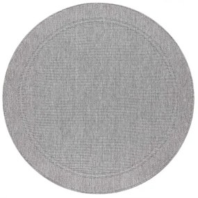 koberec kulatý TIMO 5979 SISAL venkovní rám světle šedá velikost kruh 200 cm | krásné koberce cz