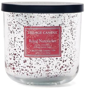 VILLAGE CANDLE Svíčka Village Candle - Royal Nutcracker 368 g, stříbrná barva, sklo, vosk