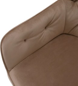 Jídelní křeslo PRESTIO - látka Velvet, světle hnědá / černá