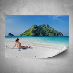 Plakát - Žena na pláži (60x40 cm) - PopyDesign