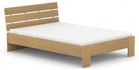 Moderní postel REA Nasťa 140x200cm - buk, 1. pás čela 1027 - bílá, 2. pás čela 1100 - zelená, 3. pás čela v barvě postele
