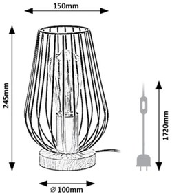 Rabalux 6915 - Stolní lampa GREMIO 1xE27/40W/230V černá
