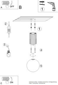 Stropní svítidlo Halo, 1x bílé skleněné stínítko, p