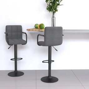 Barové židle 2 ks světle šedé textil 334635