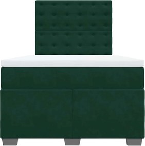 Box spring postel s matrací tmavě zelená 120x190 cm samet 3293173