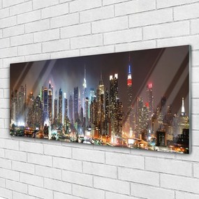 Plexisklo-obraz Noc Město New York 125x50 cm
