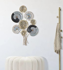 Kovová nástěnná dekorace Gloth 70x102 cm zlatá/vícebarevná