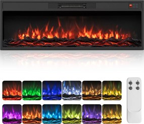 Costway Nástěnný elektrický krb 102 cm s termostatem, 1500 W