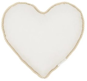 Mini Boho polštář srdce s bublinkami vanilka 38 cm