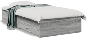 Rám postele se zásuvkami šedý sonoma 90x190 cm kompozitní dřevo