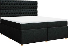 Box spring postel s matrací černá 200x200 cm textil 3293696