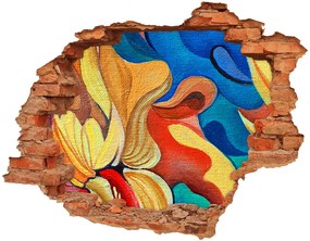 Wallmuralia Díra 3D fototapeta nálepka Abstraktní květina 90x70 cm