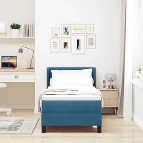 Postel s boxspringem s čelo Tmavě modrá 200 x 80 cm samet 3341496