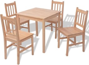 Pětidílný jídelní set z borového dřeva