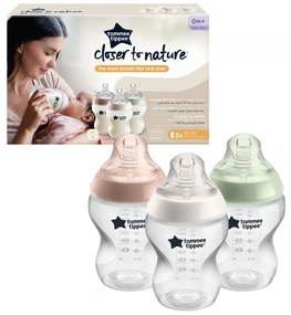 Tommee Tippee Kojenecká láhev C2N 260 ml 3 ks 0 m+