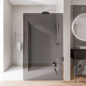 Sprchová zástěna Walk-In EX102 - 10mm šedé sklo - Nano ochrana - 2 stěny - profil chrom - různé šířky