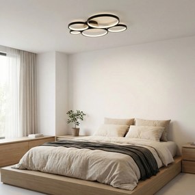 Toolight Toolight, LED stropní svítidlo 63x61cm, 45W, 4000K, 2500lm, APP1911-C, černá matná, OSW-66059