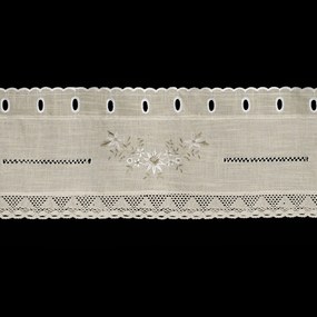 KRÁTKÁ ZÁCLONA NA KROUŽCÍCH VERONICA 150X30 CM BÉŽOVÁ